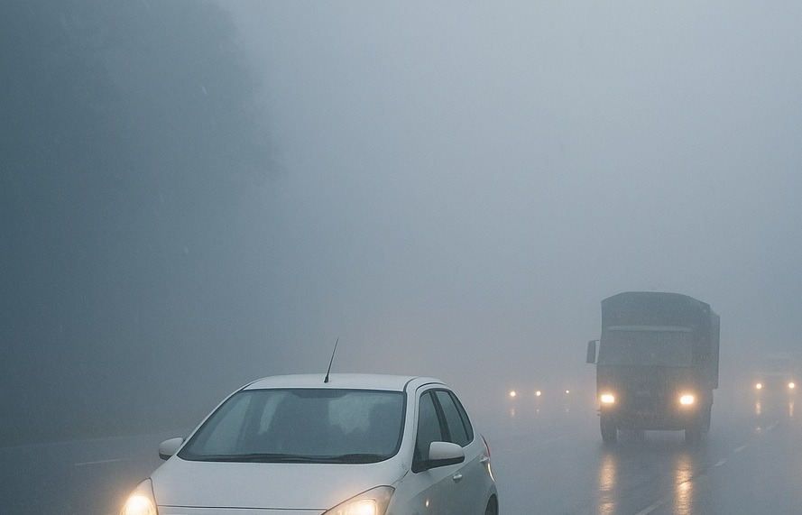 Pune: Thick Fog and Drizzle Slow Down Traffic in Lonavala; IMD Issues Orange Alert - Punekar News