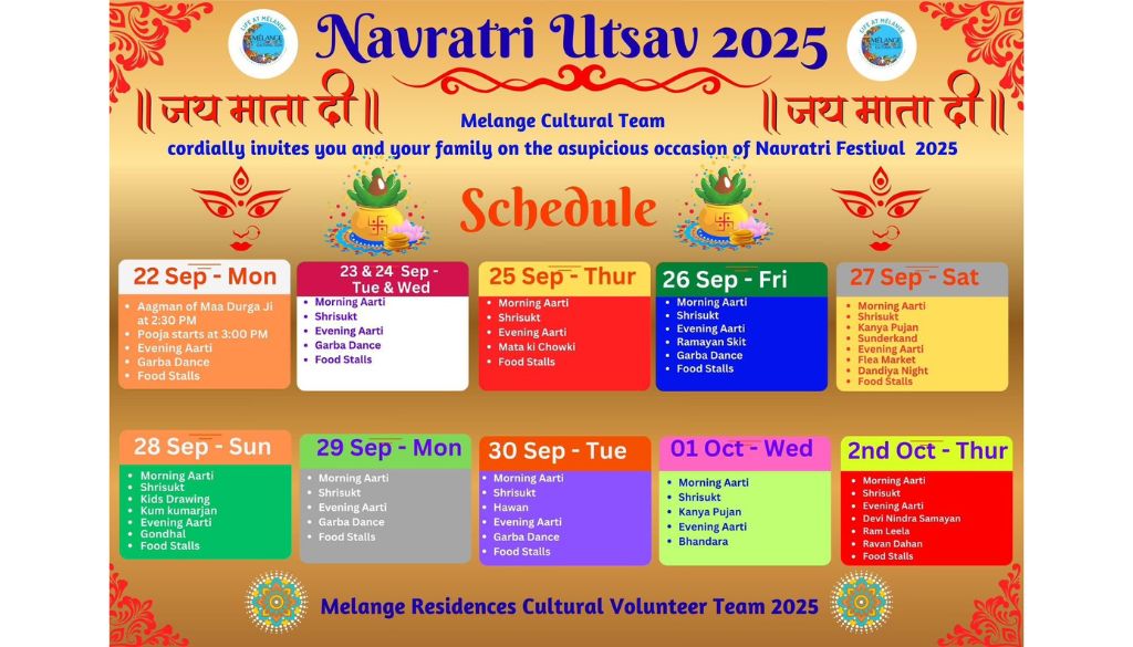 Navratri Utsav 2025 at Mélange Residences: 15 Days of Devotion and Celebration - Punekar News