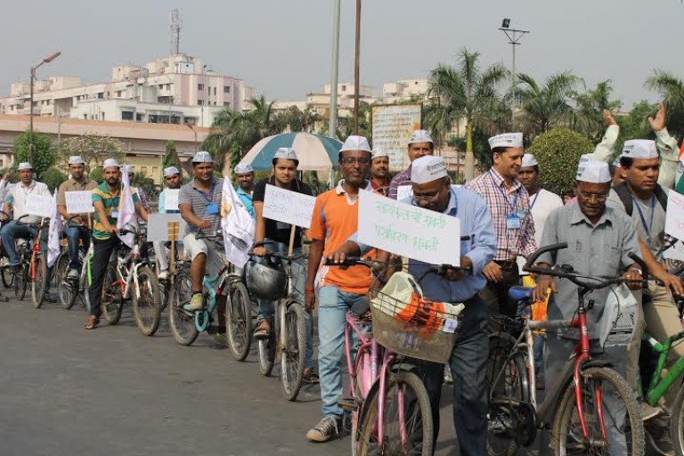 For Better health, environment, AAP organised cycle rally in PCMC ...