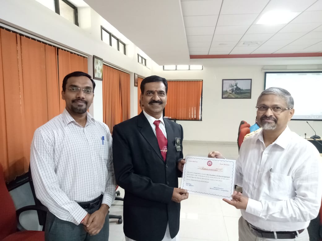 Three ticket checking staff of Pune Division was felicitated by ...