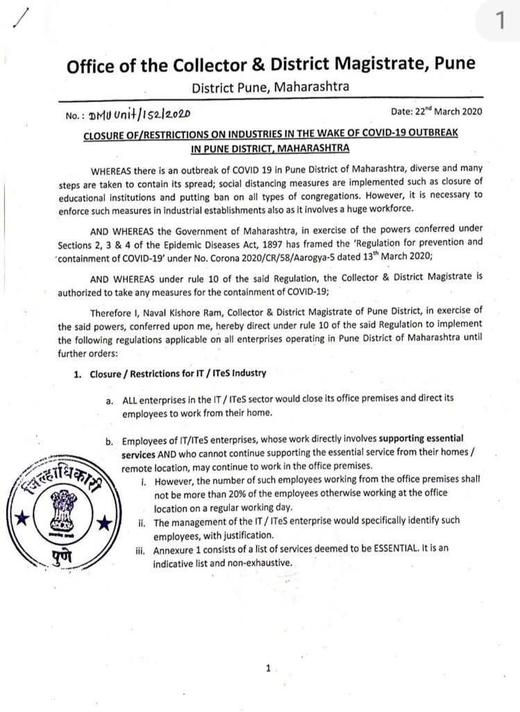 Coronavirus: Know which company, industry can function in Pune district ...