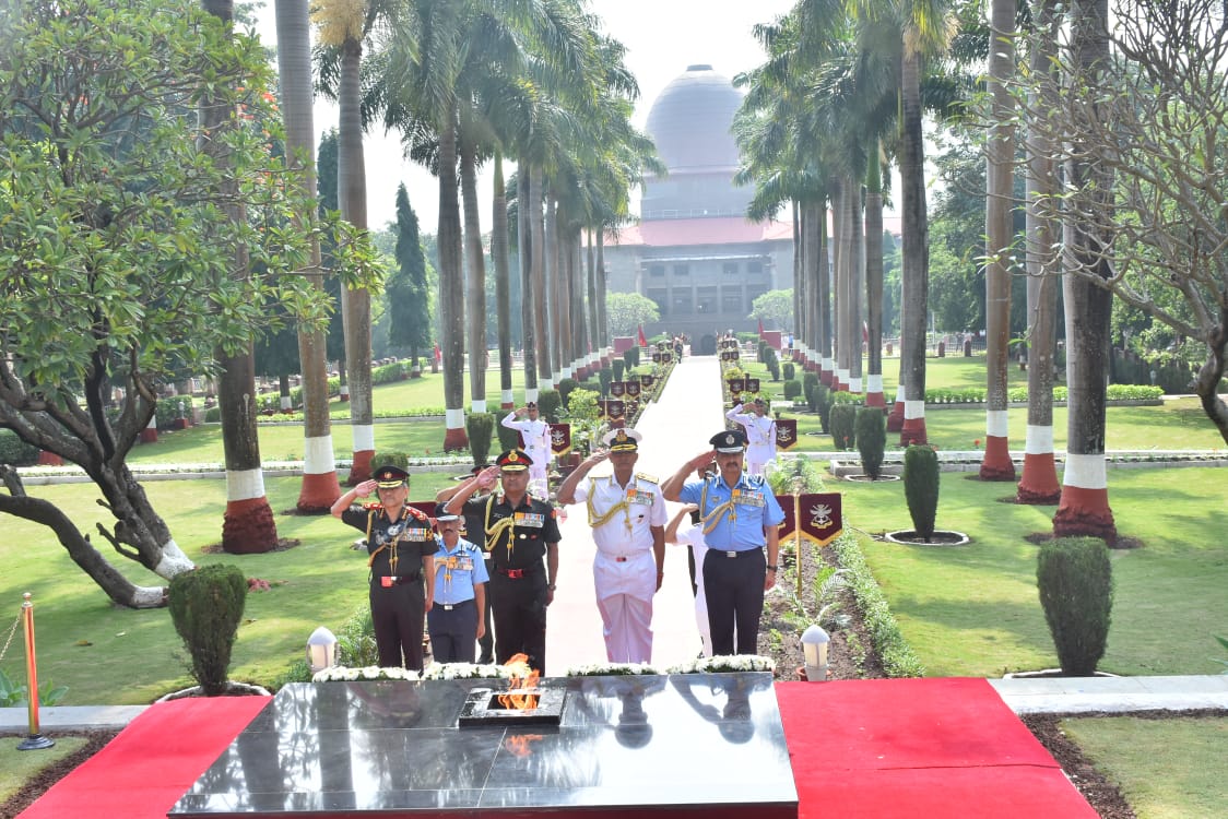 Pune: CDS Visits NDA Alongwith Chiefs Of Army, Navy And Air Force ...