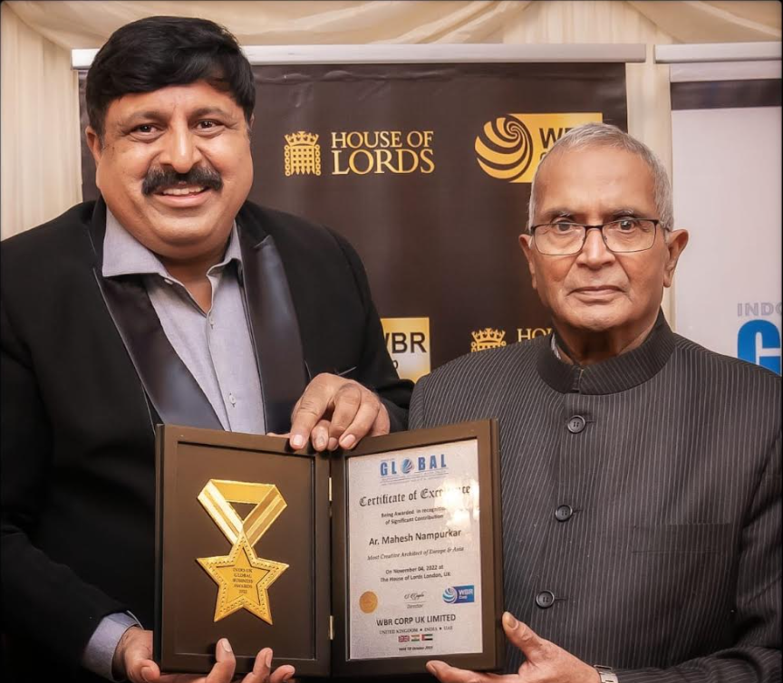 Pune-based architect, Mahesh Nampurkar conferred with an award at The ...
