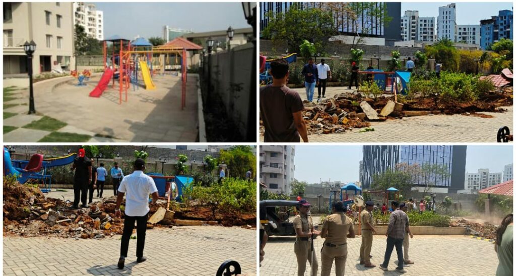 Pune: PMC Demolishes Baner Society’s Play Area and Compound Wall ...