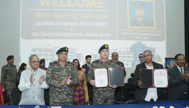 MoU Signed: Indian Army's Southern Command and Sri Balaji University ...
