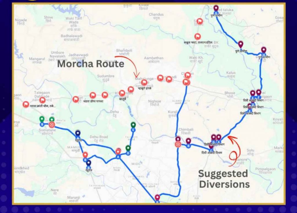 Pune: Pimpri Chinchwad Police Issue Traffic Advisory as Manoj Jarange Patil’s Maratha ...