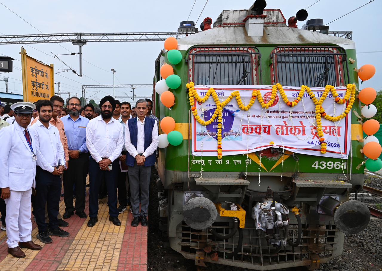 Central Railway Conducts First KAVACH Loco Trials in Solapur Division ...