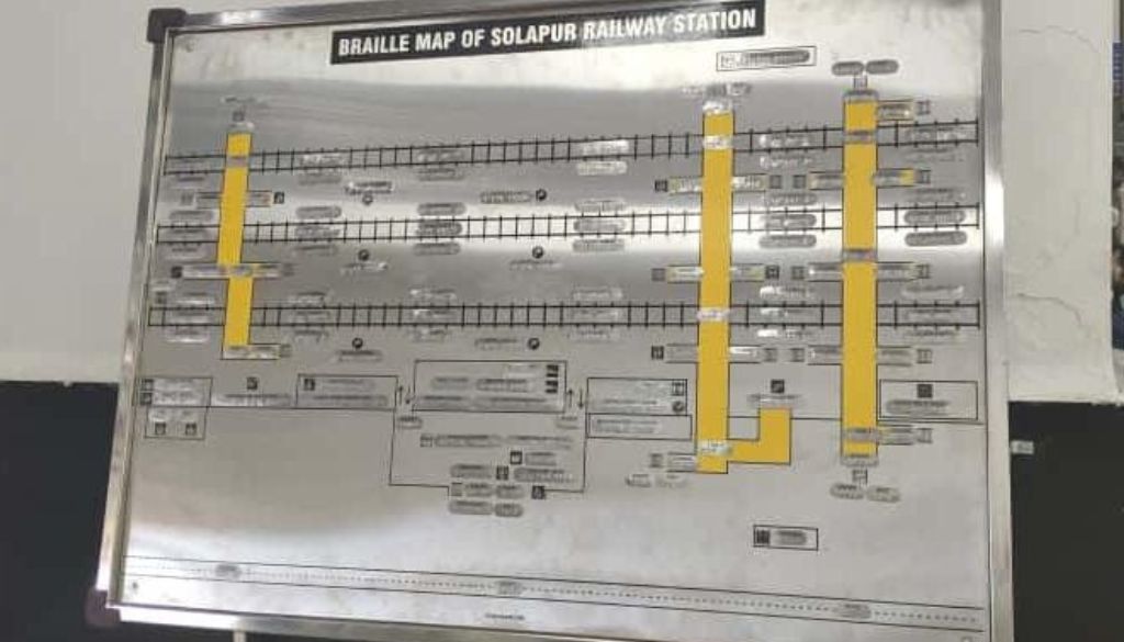 Railway Installs Braille Maps at Solapur and Kalaburagi Stations to Aid ...