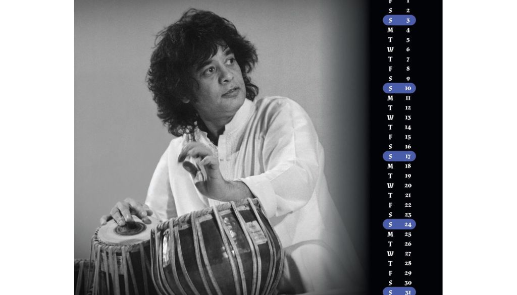 Theme calendar on Padma Vibhushan Ustad Zakir Hussain, titled ‘Taal ...
