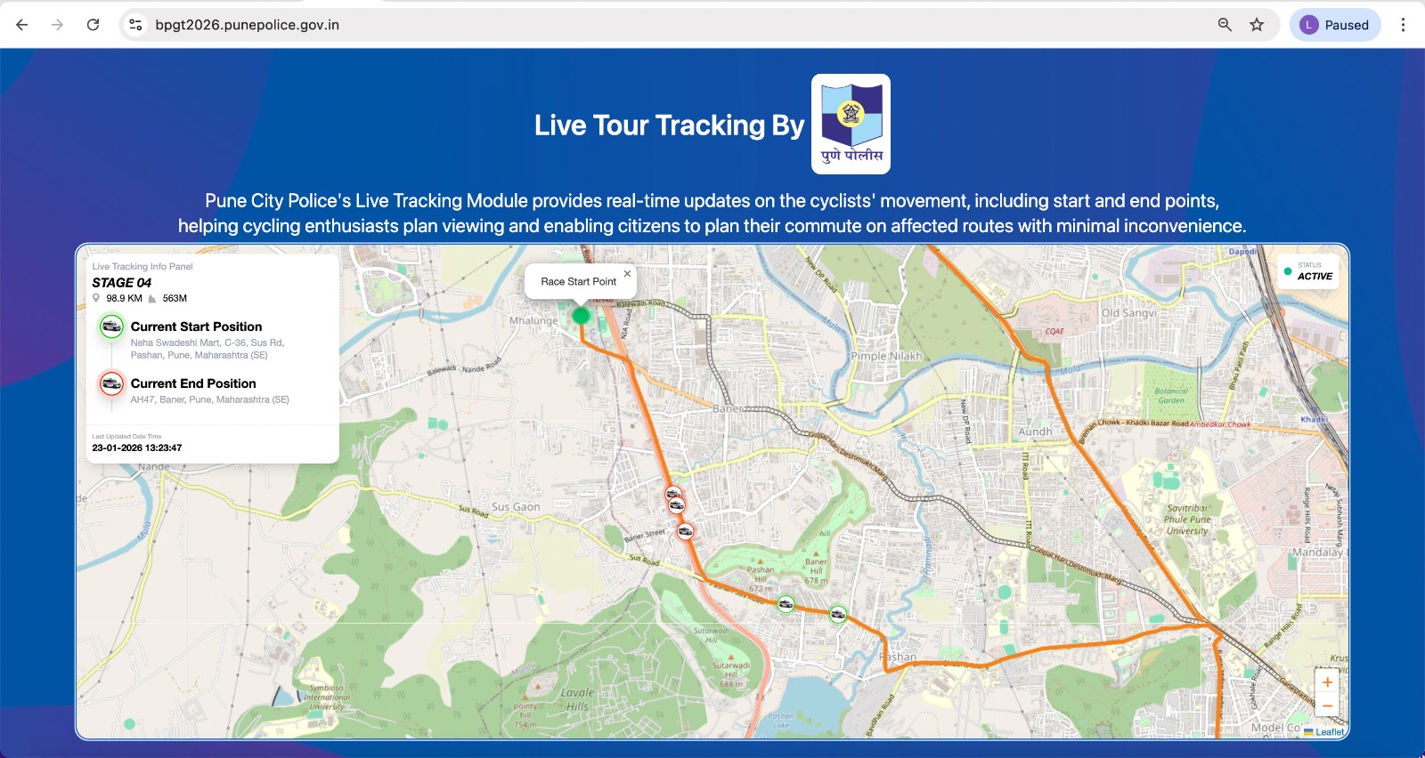 Pune Grand Tour Stage 4 Live: Route, Start-End Points and Real-Time ...